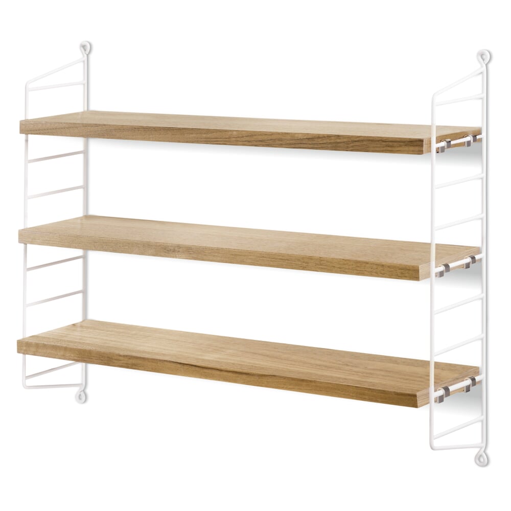 Regal String® Pocket, Eiche / Weiß | MAGAZIN