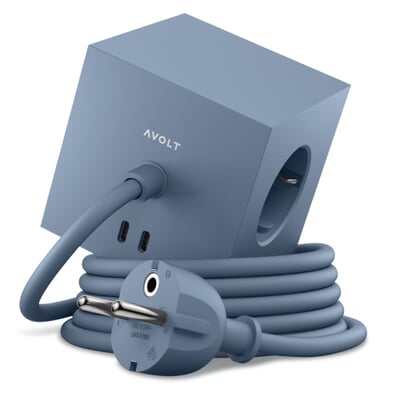 Steckdose Square 1, Mattblau | MAGAZIN